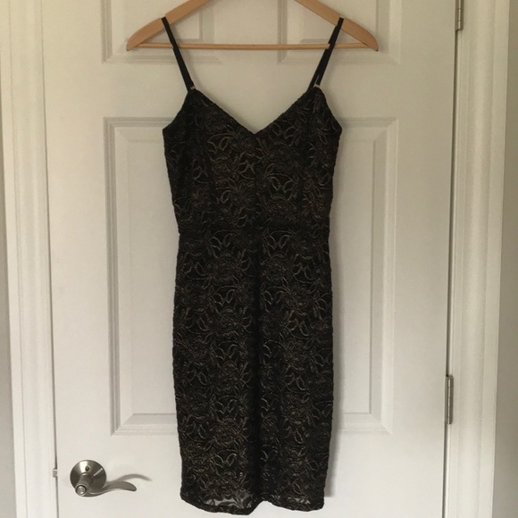 Moda International | Dresses | Metallic Lace Dress | Poshmark